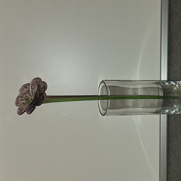 Vintage | Accents | Murano Style Hand Blown Art Glass Long Stem Purple ...